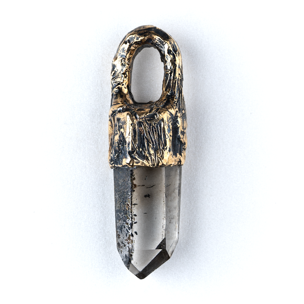 Clear Quartz Pendant Tip - Uniquer Piece Giardinoblu Jewelry