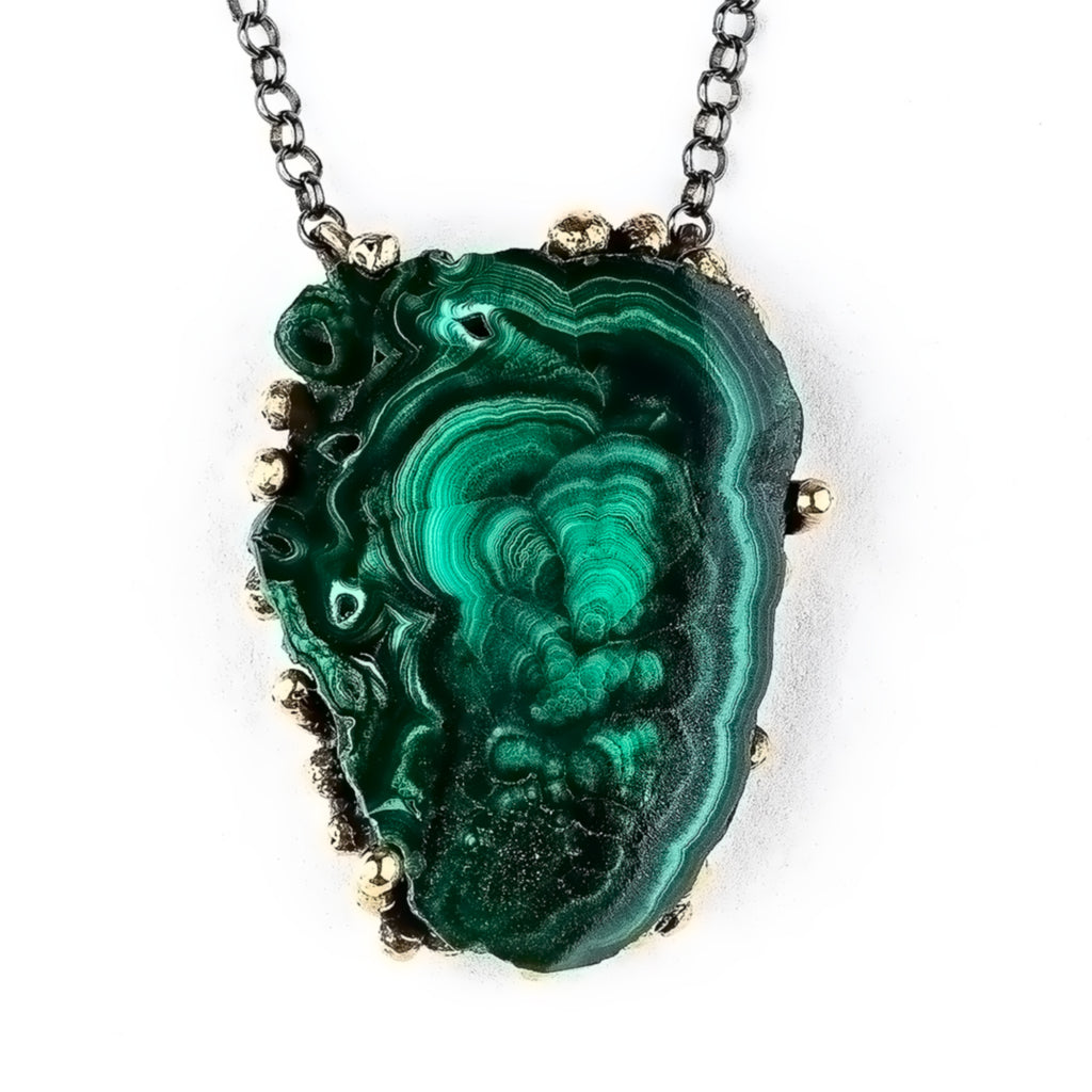 Malachite Necklace - One of a Kind | Giardinoblu Jewelry