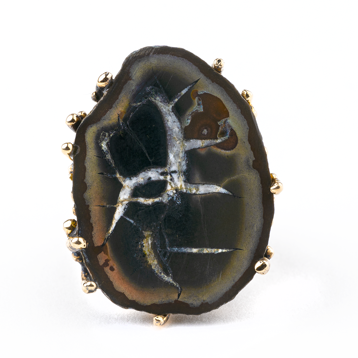 Black Septarian Statement Ring - One of a Kind Giardinoblu