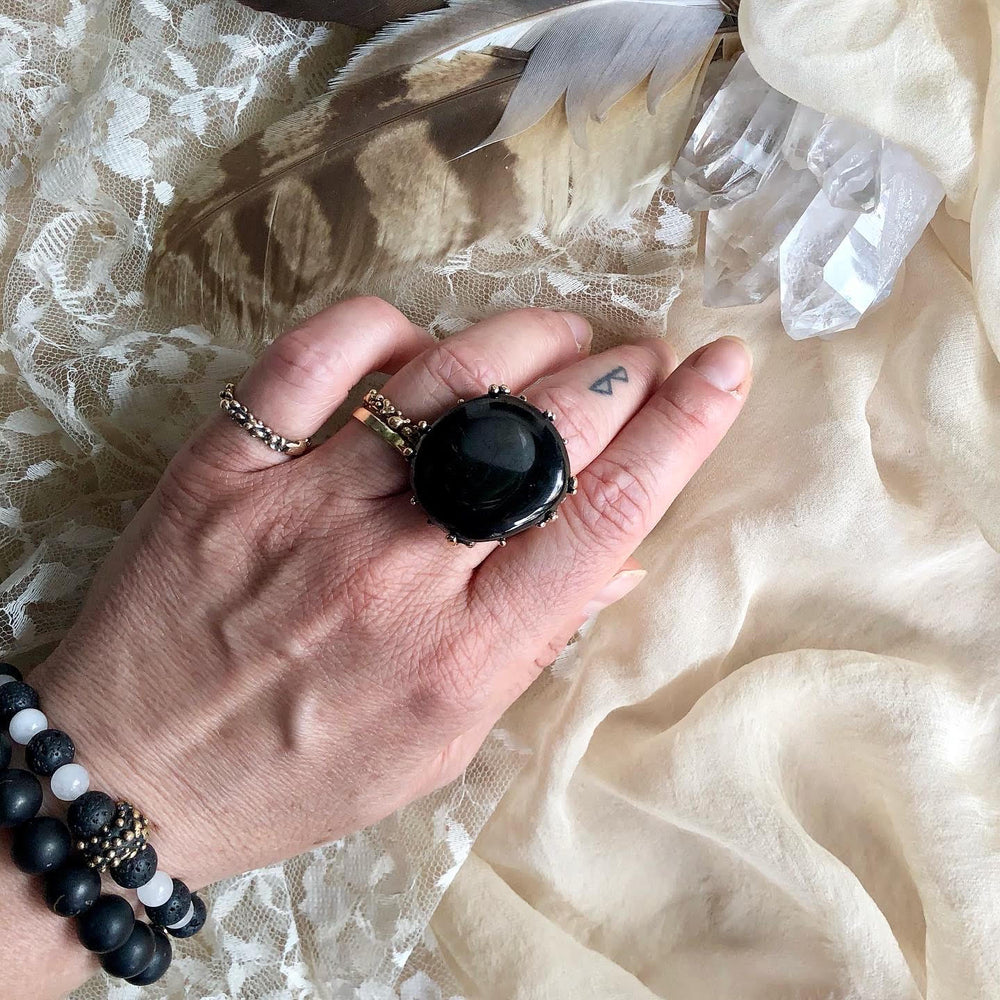 Jet Stone Ring - One of a Kind | Giardinoblu